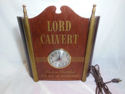Vintage Lord Calvert Canadian Whiskey Wall Shelf Clock Electric Bar ...