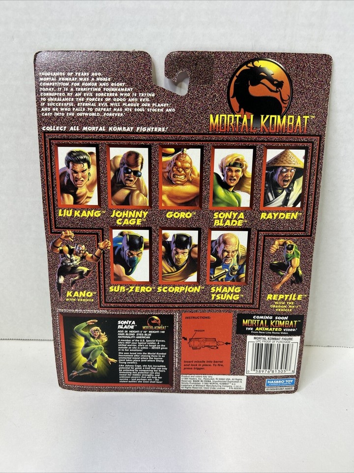 NEW 1994 Hasbro Mortal Kombat Sonya Blade Figure Movie Edition Black ...