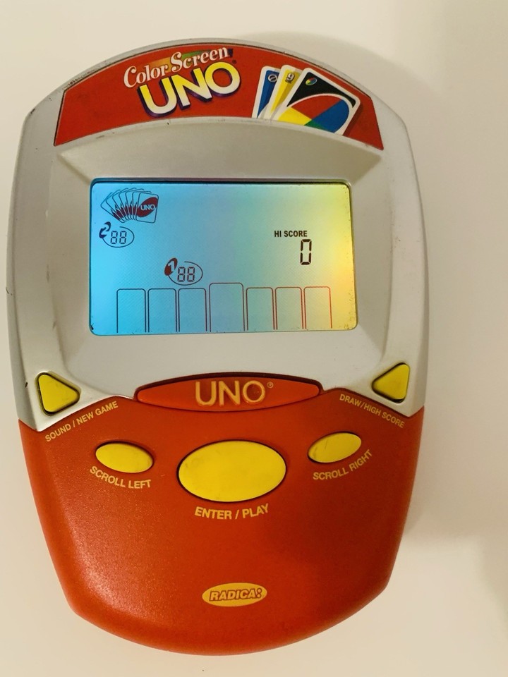Mattel UNO Color Screen Electronic Handheld Game 2007 Tested & Working ...