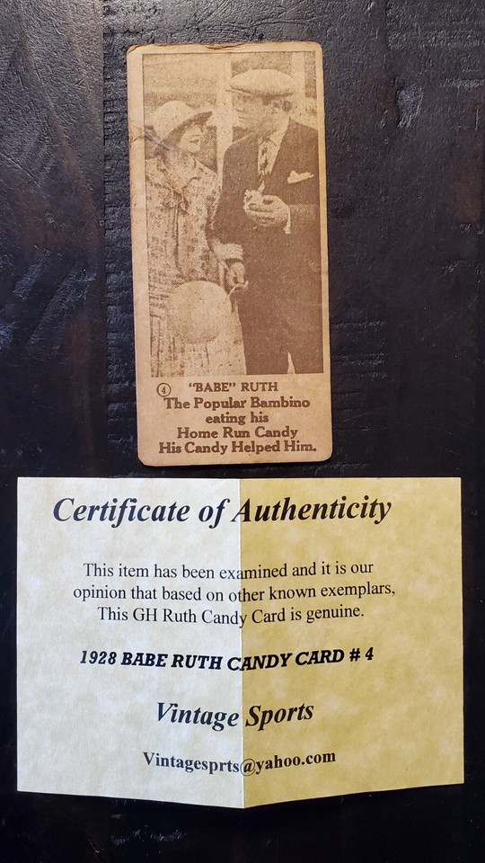 Vintage 1928 Babe Ruth George Ruth Candy Co. # 4 SGC 3 Super Rare ...
