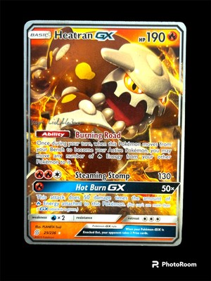 Pokemon TCG Heatran GX Sun & Moon Unified Minds 25/236 Ultra Holo Rare ...