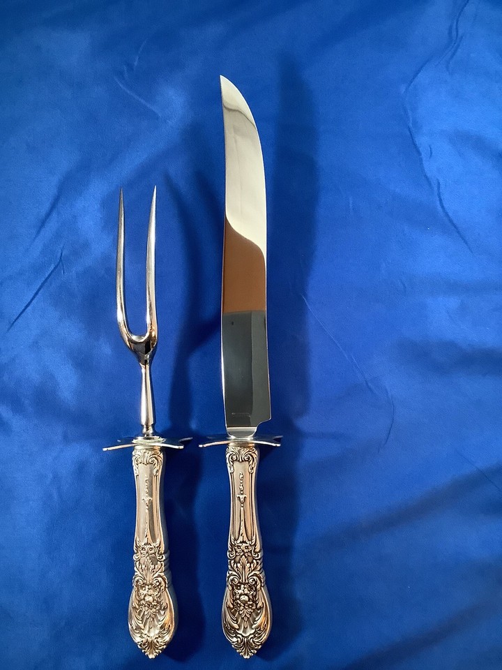 International Richelieu Sterling Silver LARGE Turkey Carving Set Fork ...