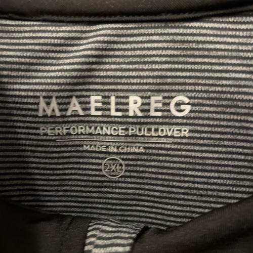 Maelreg Golf Performance Pullover 1/4 Zip Grey Black Striped Size 2XL ...