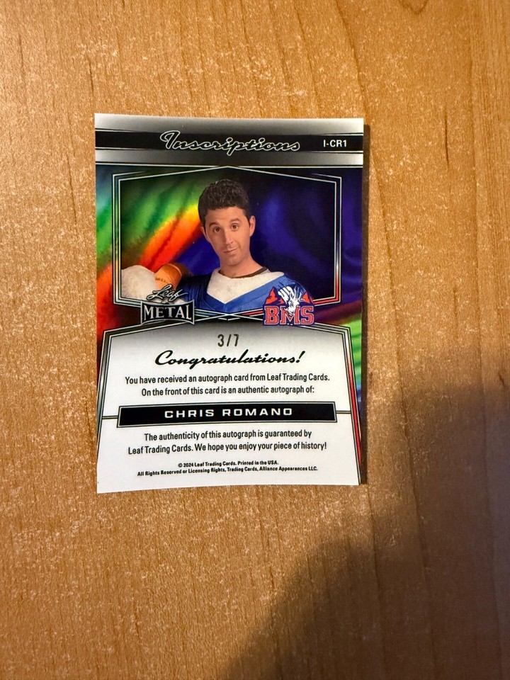 2024 Leaf Blue Mountain State - Chris Romano - RWB Inscriptions Auto #d ...