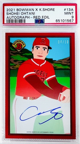 2021 Bowman X Keith Shore Shohei Ohtani Auto Red SP #/10 PSA 9 🔥 ‘89 ...