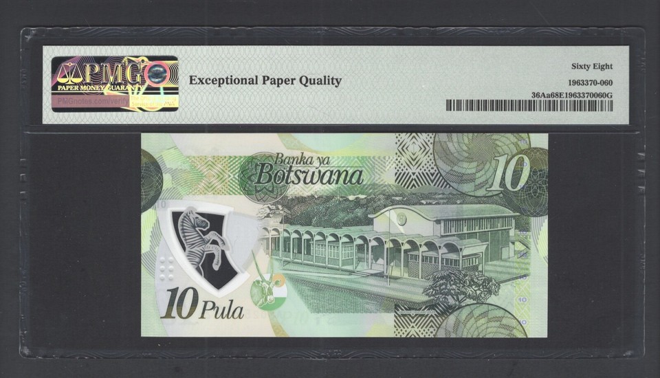 Botswana 10 Pula 2020 P36Aa Polymer Uncirculated Grade 68 Top Pop | eBay