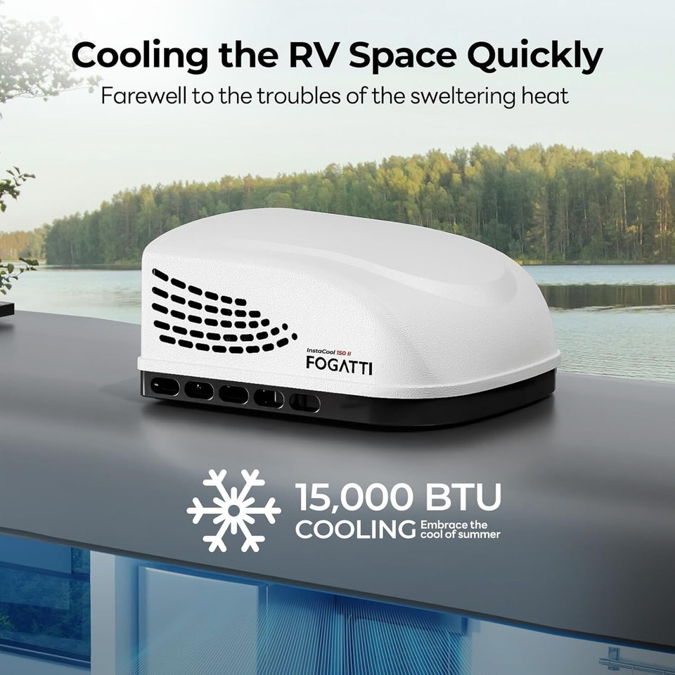 15,000 BTU Cooling RV Air Conditioner Non-Ducted Rooftop for Camper ...