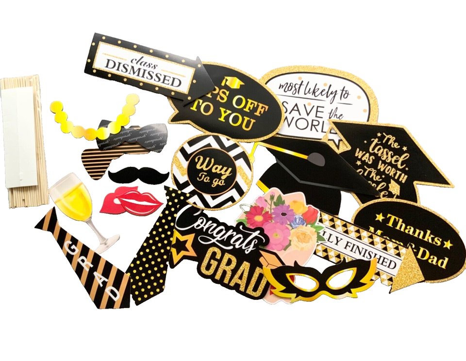20 GRADUATION PARTY PHOTO BOOTH PROPS FUNNY WITH STICKS AND STICKY TAPE ...