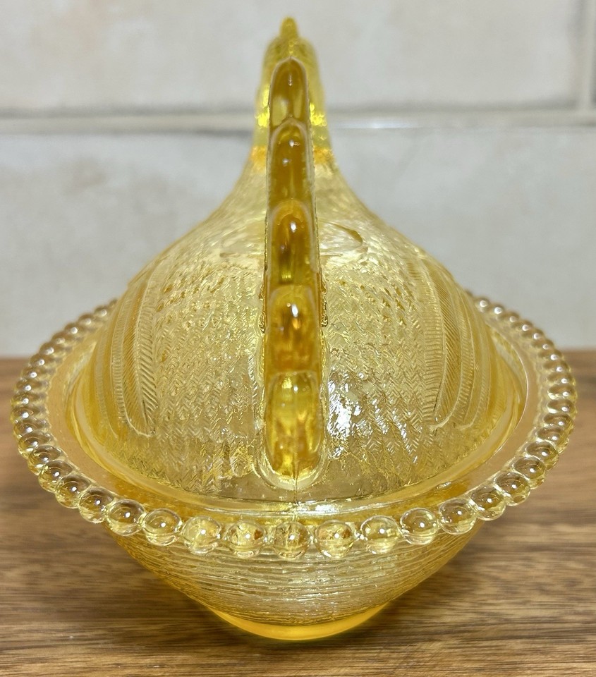 Beautiful Indiana Glass Topaz (yellow) Hen On Nest Candy Dish. | eBay
