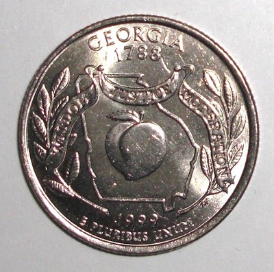 1999 US Quarter, 25 cents, Georgia, Peach fruit coin | eBay