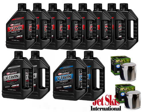 2 Complete Full Synthetic Oil Change Kits for V-Twin 20W50 Harley ...