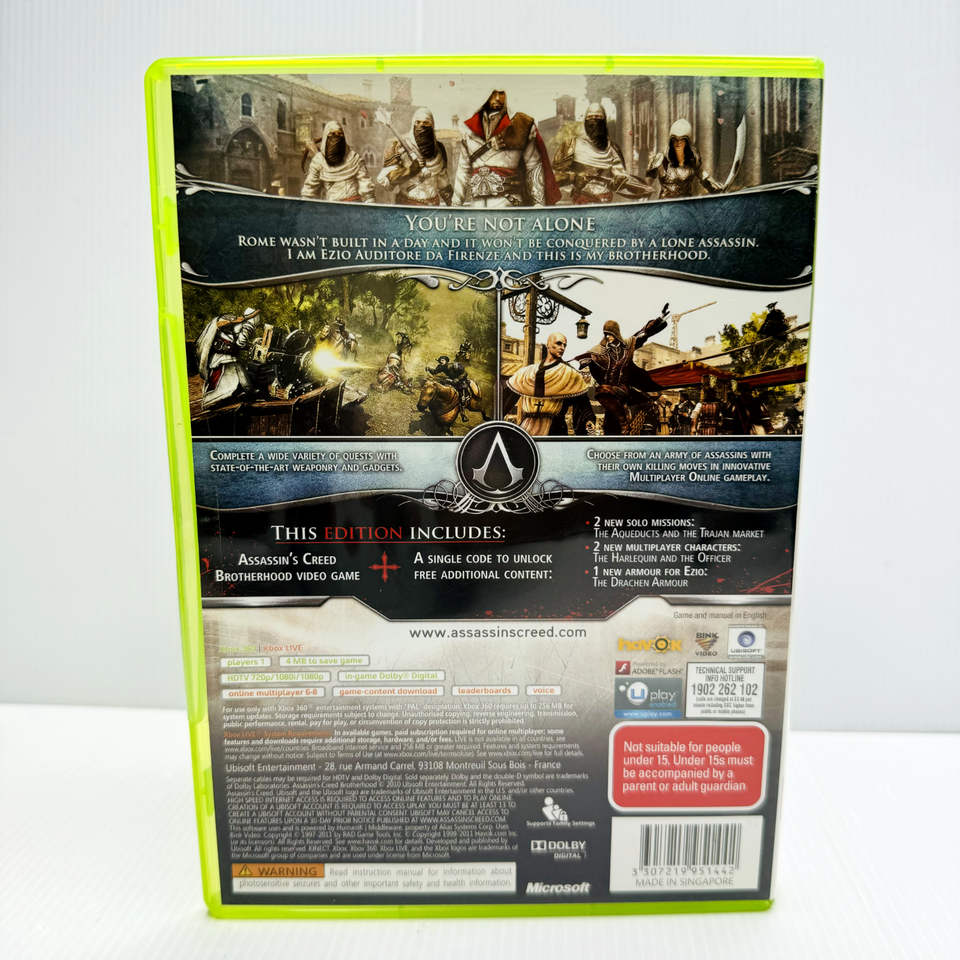 Assassins Creed Brotherhood Microsoft Xbox 360 Video Game | eBay Australia