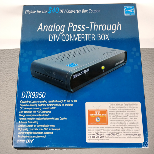 Digital Stream DTX9950 Digital TV Converter Box With Remote Black NEW ...