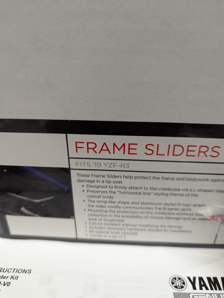 2019-2025 Genuine Yamaha YZF-R3 Integrated Frame Sliders | Bs7-F11d0-V0 ...