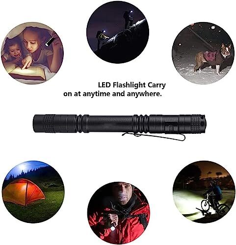 Ultra Slim Portable 900LM Mini LED Flashlight Belt Clip Pen Light ...