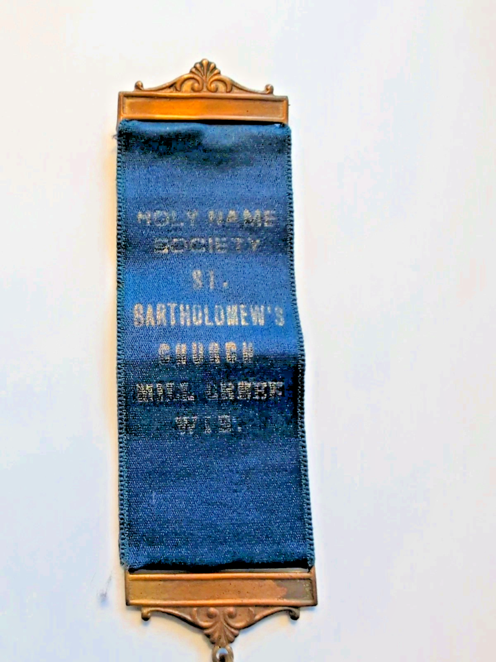 Holy Cross Medal Ribbon Pin Badge Award FOB Holy Name Society Vintage ...