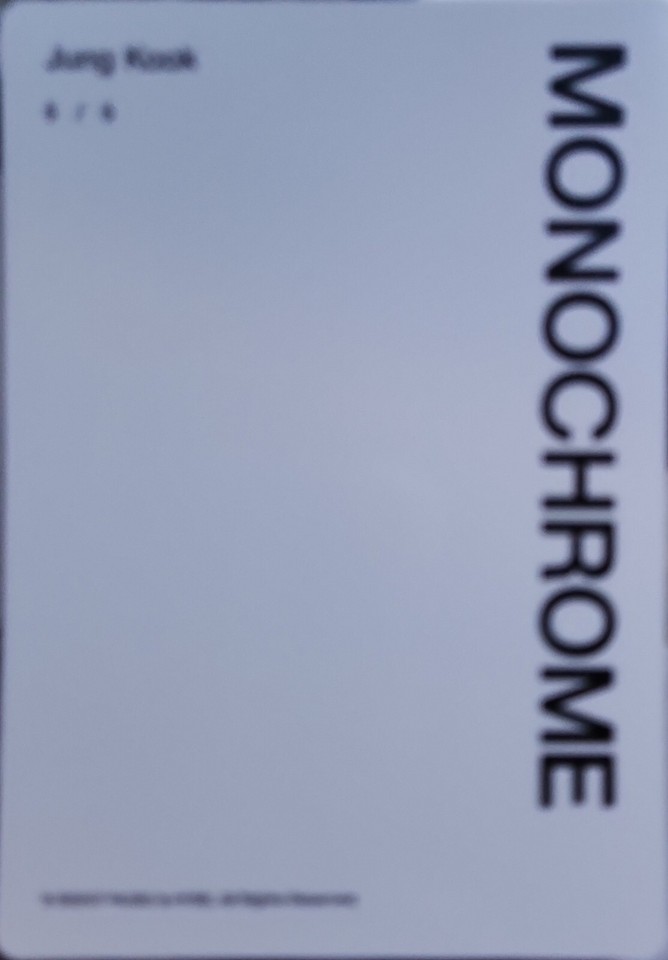 BTS Mini Photocard POP-UP : MONOCHROME MNCR 2024 MD in seoul | eBay