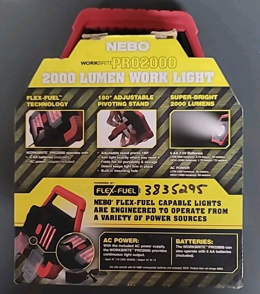 NEBO Work Brite Pro LED Portable Work Light 6687, 2000 Lumen | eBay