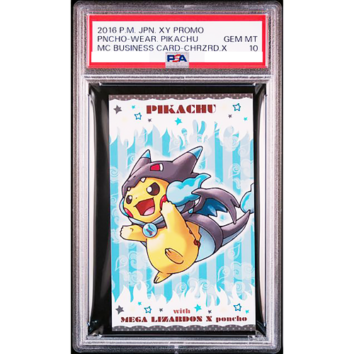PSA 10 Poncho Pikachu Charizard Business Card XY Promo 2016 Pokemon ...