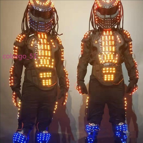 Predator LED Robot Costume Bar DJ Party Show Glow Suits Full Set Gifts ...