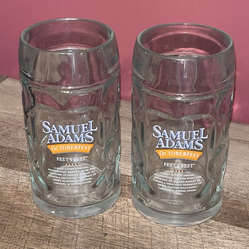 Samuel Adams Dimpled Octoberfest Glass Beer Stein Mug .5 Liter -Set of ...