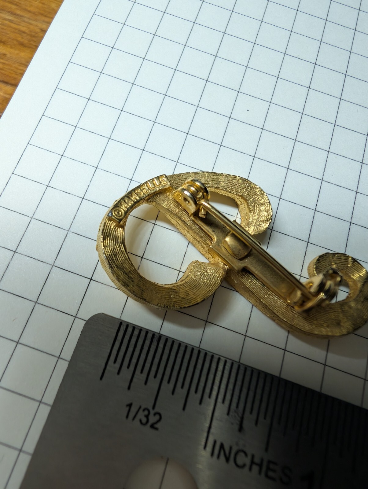 Signed MAMSELLE Vintage Letter P Brooch Pin Initial Monogram Gold Tone | eBay