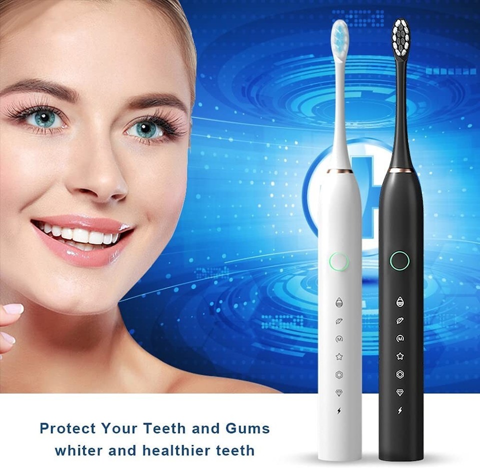 2 Pack Rechargeable Electric Toothbrushes for Adults and Kids Sonic ...