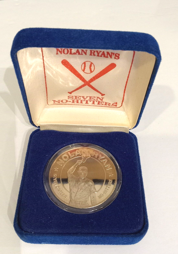 NOLAN RYAN Seven Career NO-Hitters 1993 UNC Liberia Commemorative Coin ...