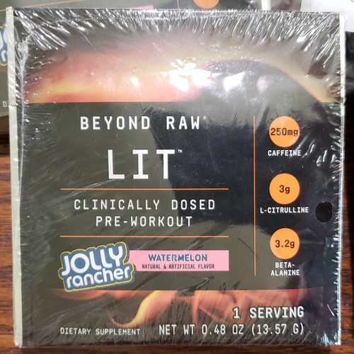 BEYOND RAW LIT JOLLY RANCHER WATERMELON 60 SERVINGS INDIVIDUAL ON THE ...