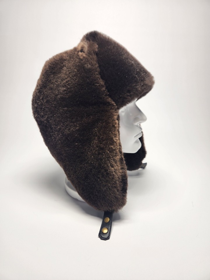 Men's Heavyweight Sheared Canadian Beaver Fur Trapper Hat. Size L | eBay