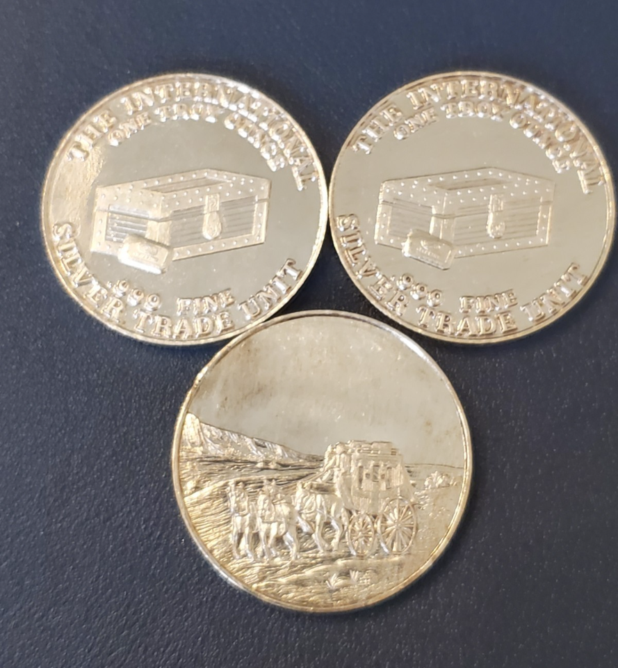 1oz Vintage Wells Fargo StageCoach/Treasure Box International Trade ...