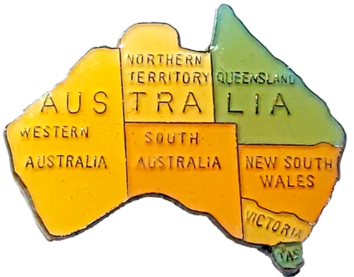 Australia Map Divided into States & Territories Pin | eBay
