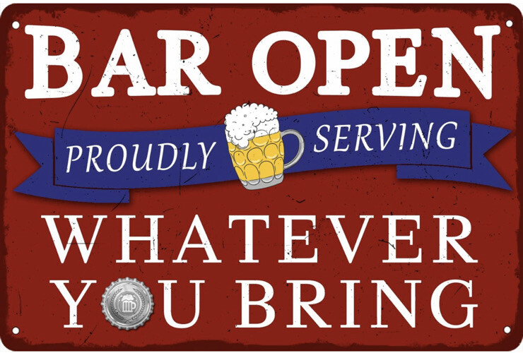 Bar Open Garage Rustic Look Vintage Tin Signs Man Cave Shed And Bar Sign