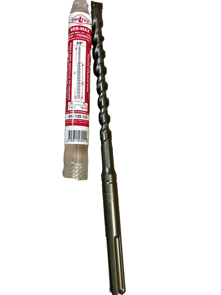 Hammer Drill Bits - DrilTec SM-120-120 5/8" x 13 1/2"-SDS max Chuck | eBay