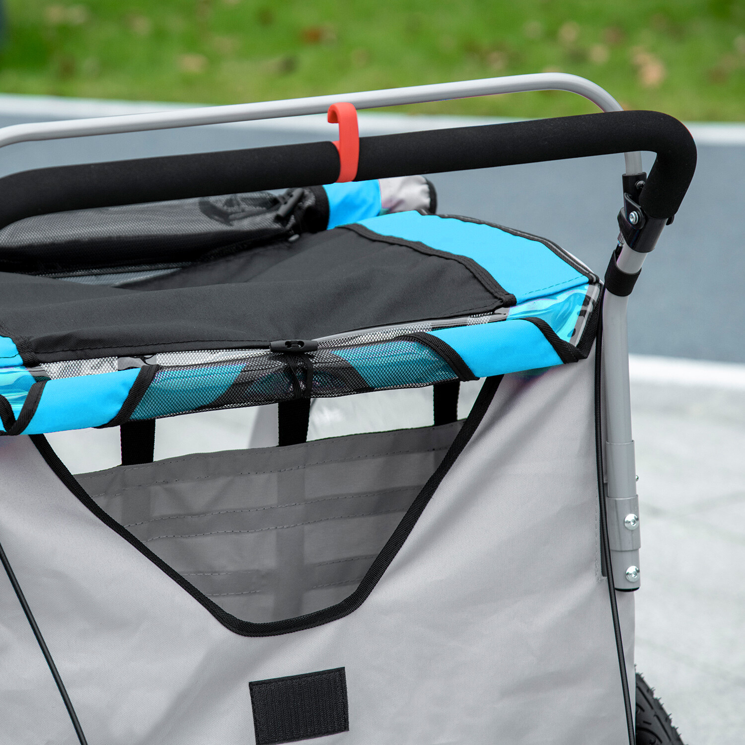 3in1 Bike Trailer for Kids Running Stroller 2 Seats Jogging Cart 5 ...