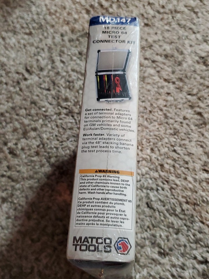 Matco 18pc Micro 64 Test Connector Kit GM Vehicles Terminal Adapters ...