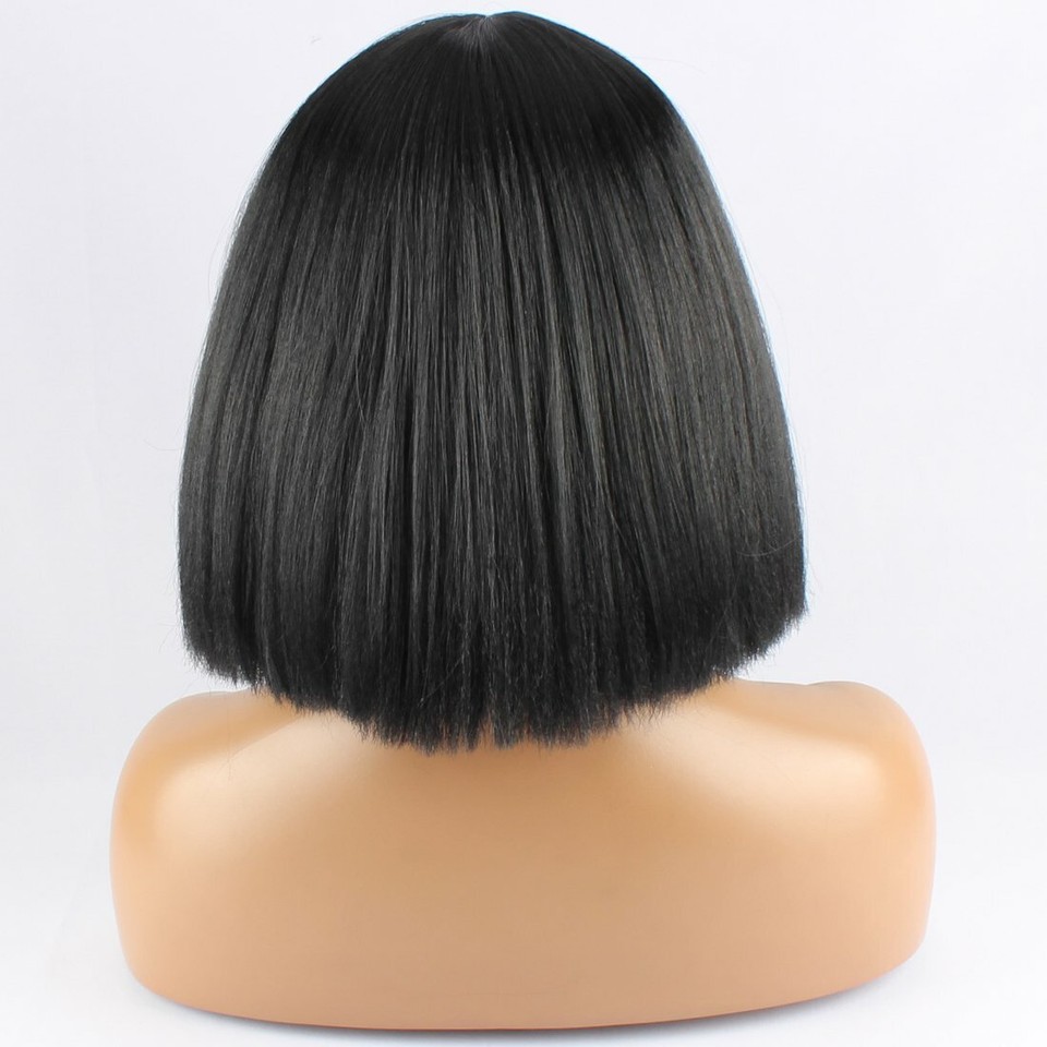Fashion Party Wig for Women Men Short Bob Wigs with Bangs Full Wig ...