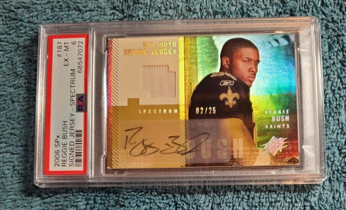 Reggie Bush 2006 SPX Spectrum Auto Autograph Jersey Rookie RC #2/25 PSA ...
