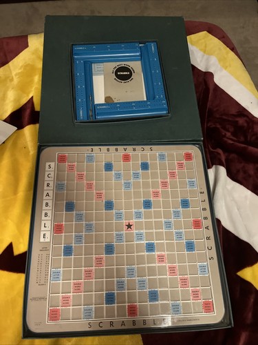 Scrabble Deluxe Edition Turntable Game Board Blue Plastic Bottom ...