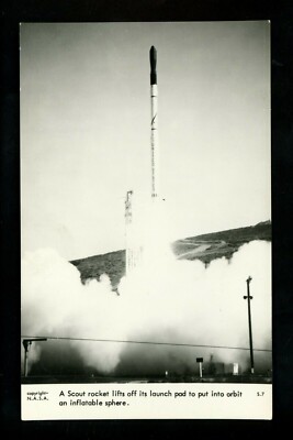 Space real photo postcard RPPC Scout rocket launch Vintage | eBay