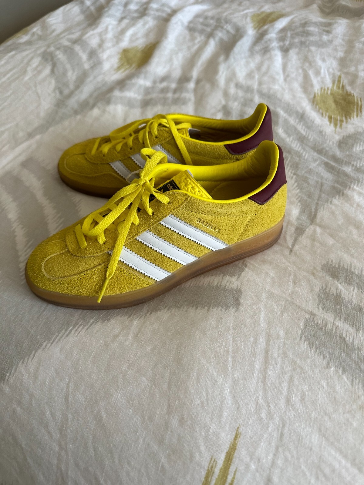 Adidas Gazelle Indoor Bright Yellow/Burgundy Size 6 w… - Gem