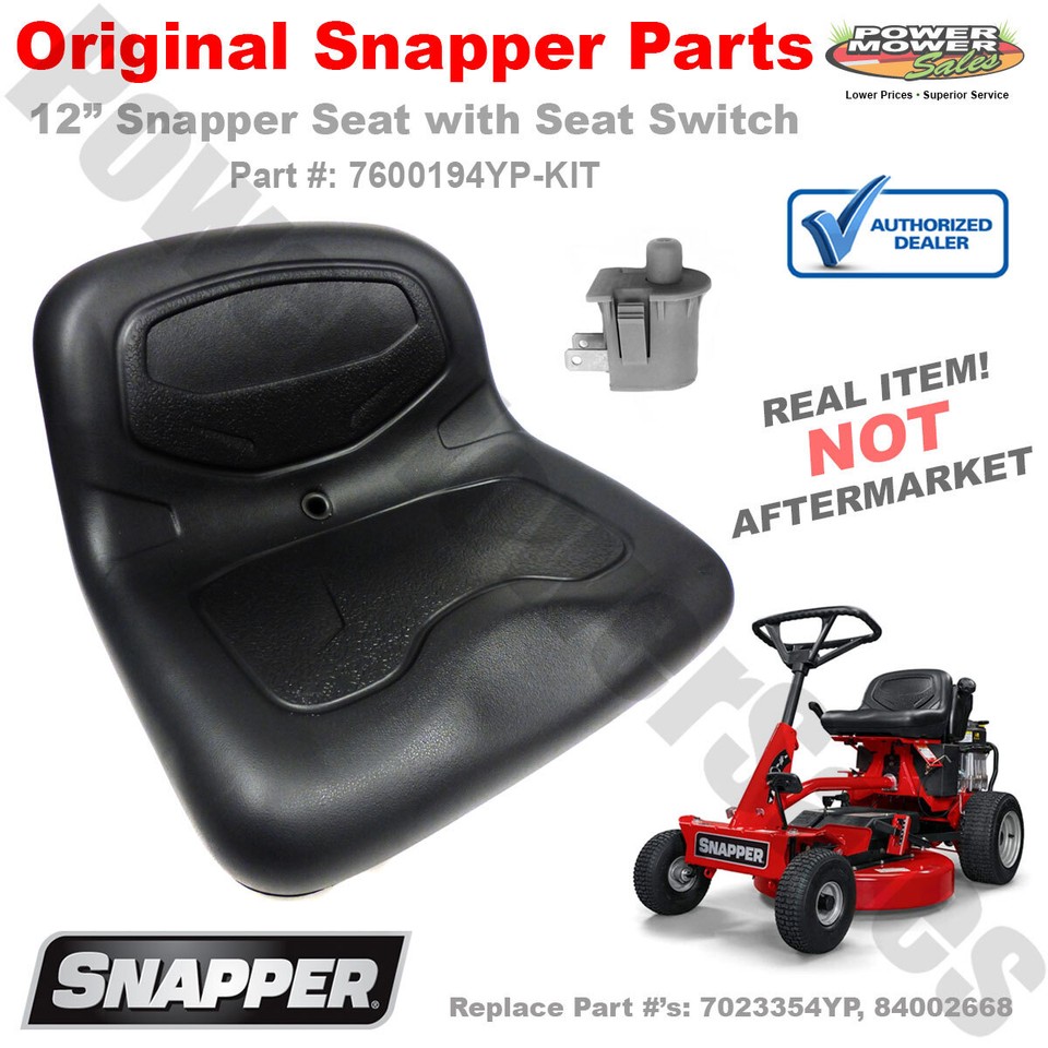 OEM Snapper Seat with Seat Switch for Riding Mower 7600194YP/ 7023354YP ...