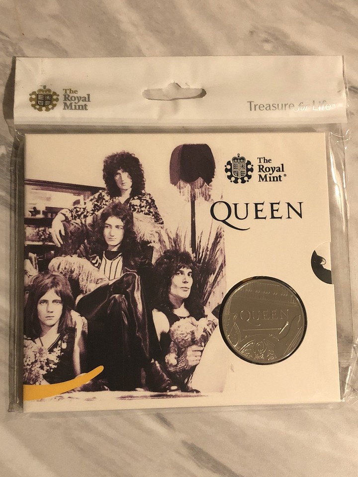Royal Mint Queen Music Band £5 Brilliant Uncirculated Coin Five Pound ...