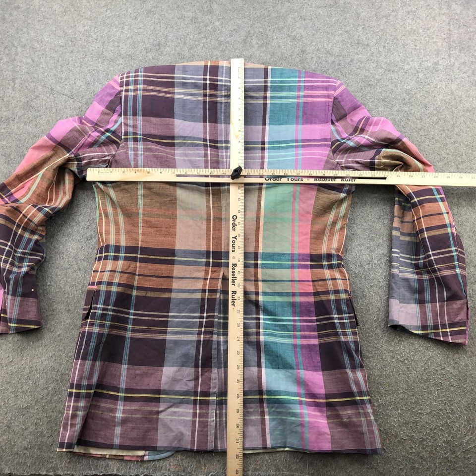 Polo Ralph Lauren Blazer Mens 42L Multicolor Madras Plaid Cotton Sport ...
