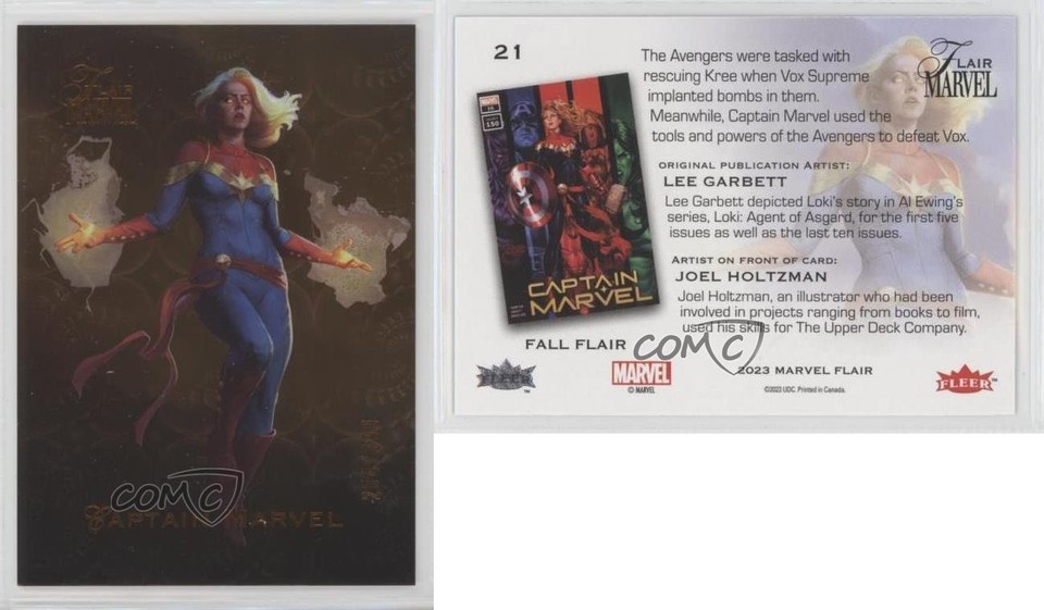 2023 Flair Marvel Fall /299 Captain Marvel Joel Holtzman #21 00u7 | eBay