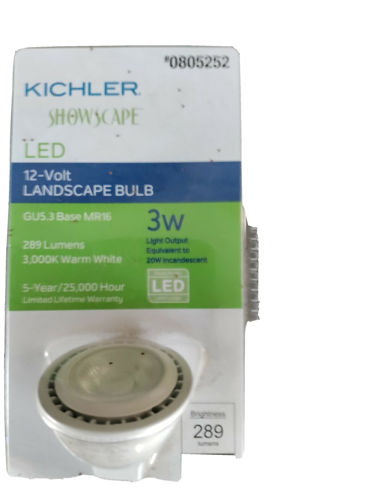 KICHLER+MODEL%23+0805252+3W+12V+MR16+Warm+White+LED+Light+Bulb for sale ...