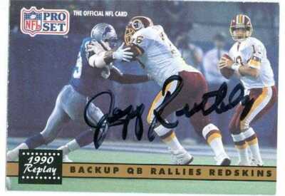 Jeff Rutledge autographed Football Card (Washington Redskins) 1991 Pro ...