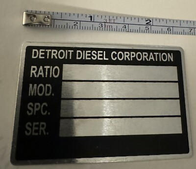 Detroit Diesel Nameplate Serial Model Number Plate | eBay