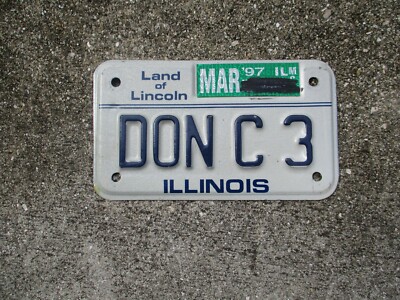 Illinois 1997 motorcycle license plate # DON C 3 | eBay