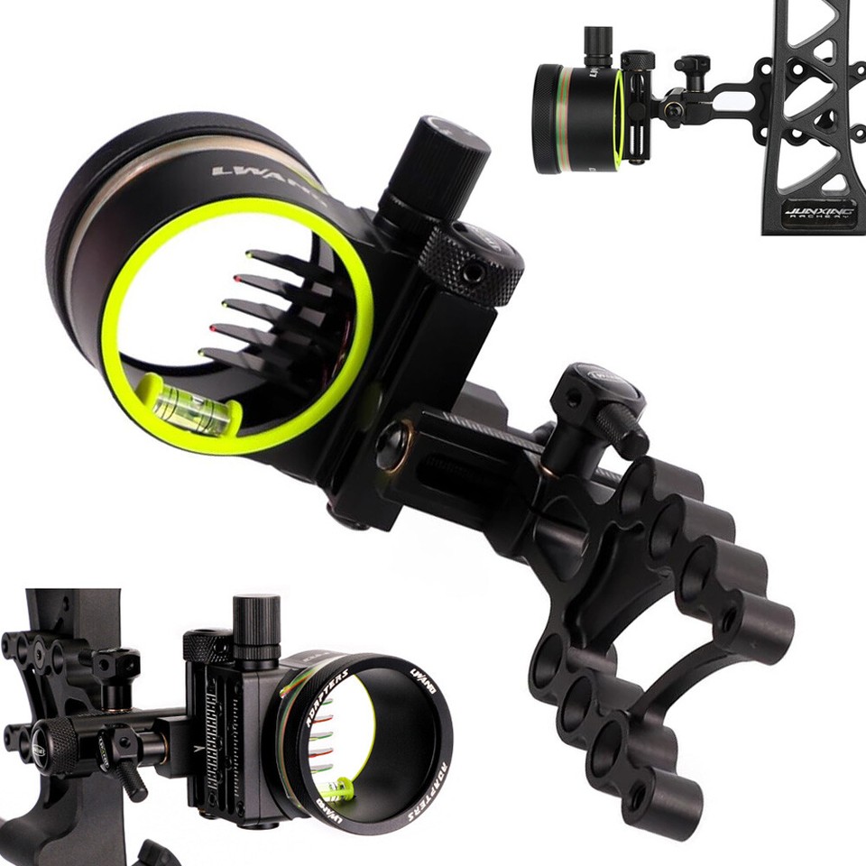 Archery 5 Pin Bow Sight .019" Pin 4X 6X 8X Lens Compound Bow Hunting ...